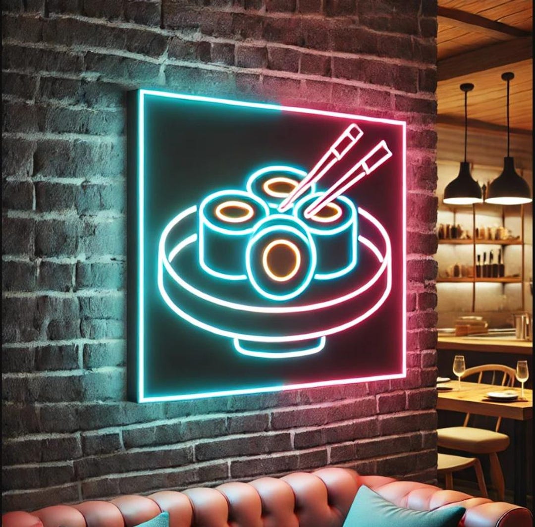 Sushi Neon Sign, Sushi Bar Neon Sign, Sushi Open Sign, Neon Sushi Sign ...
