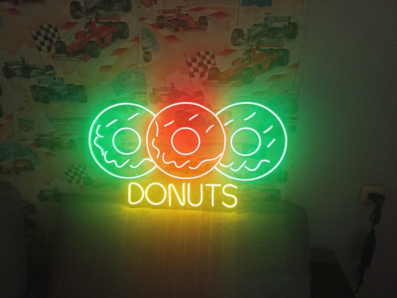 Donut Neon Sign, Neon Donut Sign, Light up Donut Sign, LED Donut Sign ...