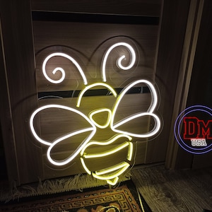 Bee Neon Sign, Honeybee Neon Sign, Bee Led Neon Light, Bee Lover Gift ...