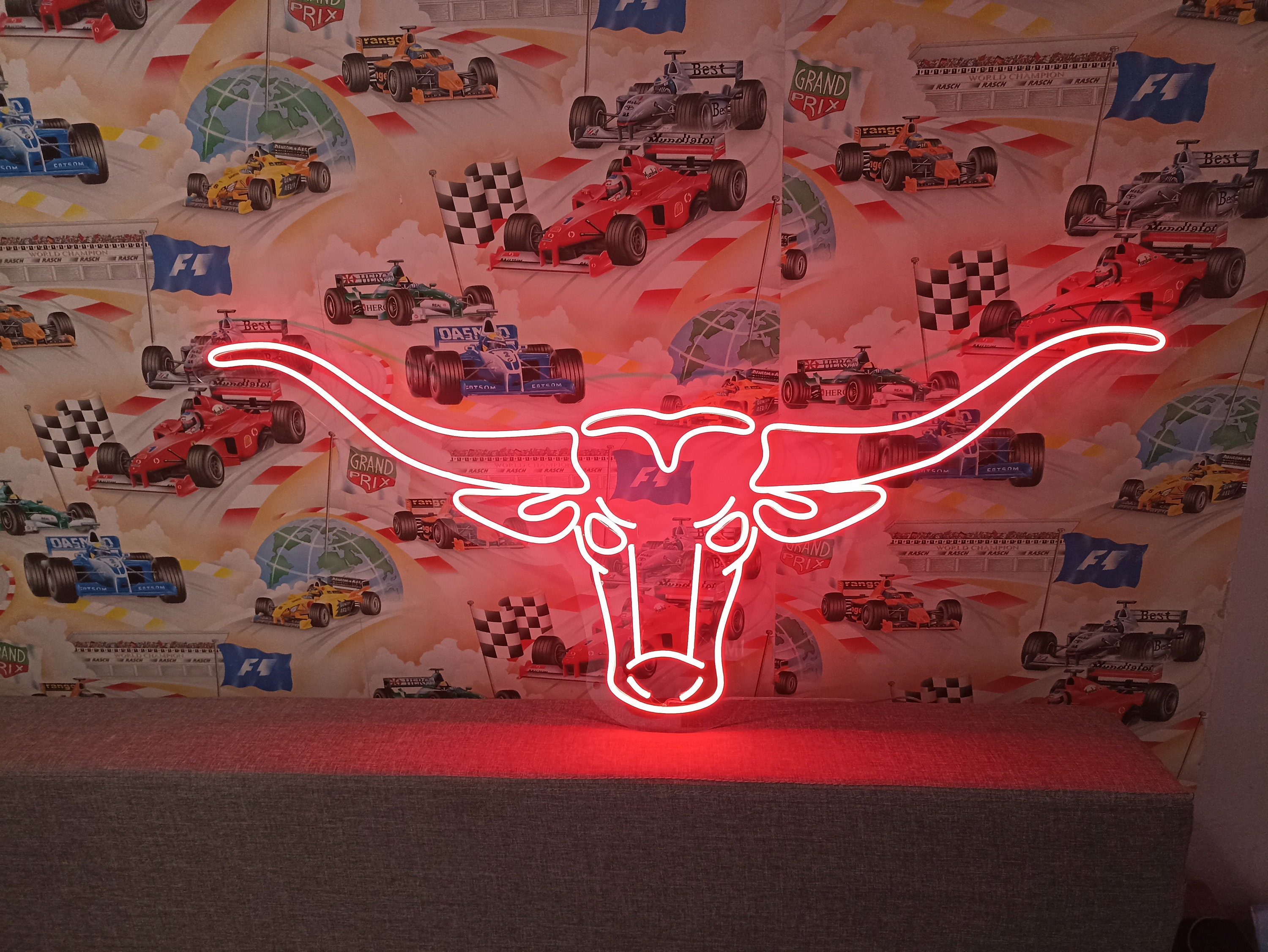 Longhorn Bull Neon Sign, Rodeo Bull Neon Sign, Head Bull Neon Sign ...