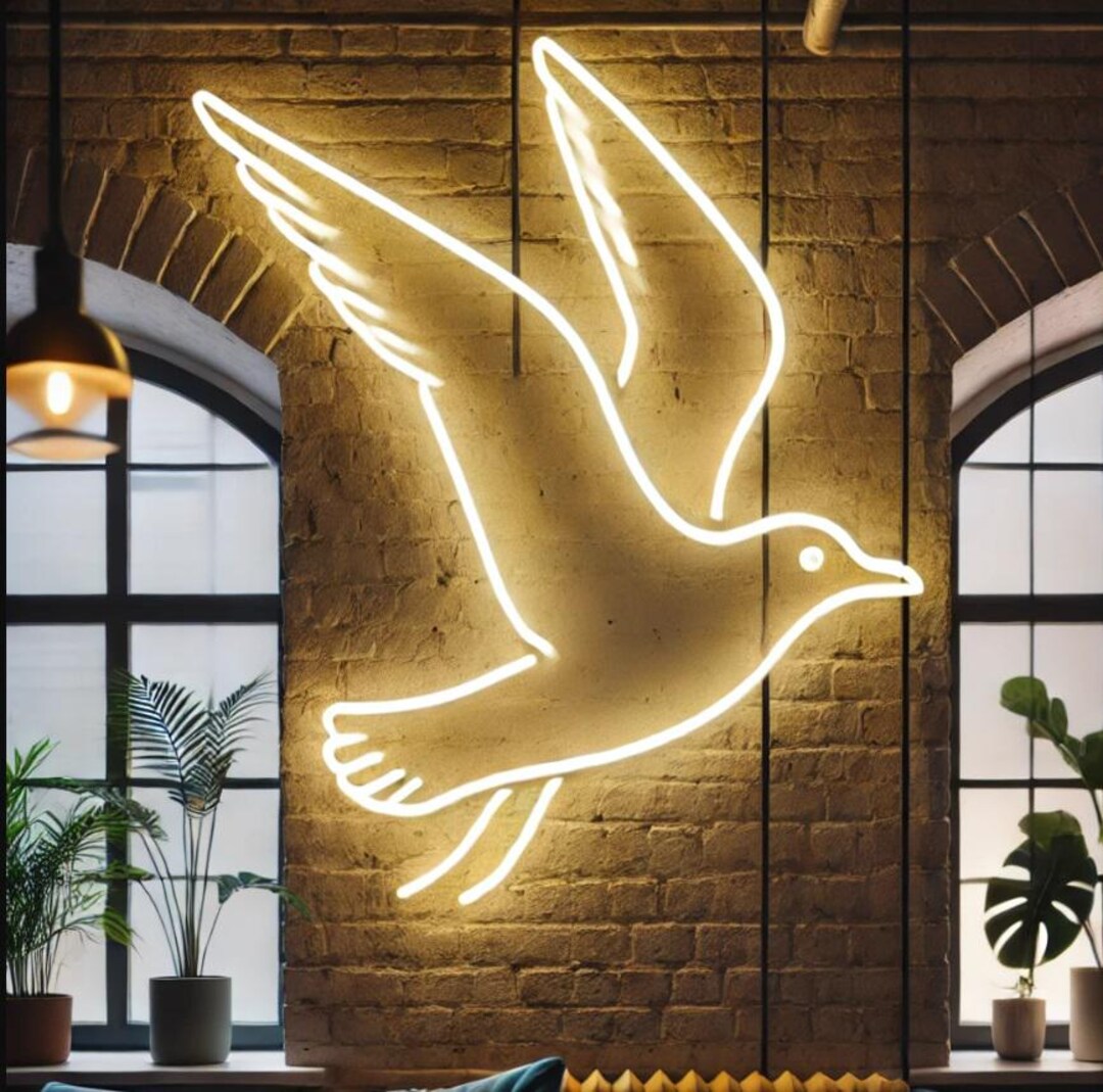 Seagull Neon Sign, Franklin's Seagull Neon Sign, Bird Neon Sign, Sea ...