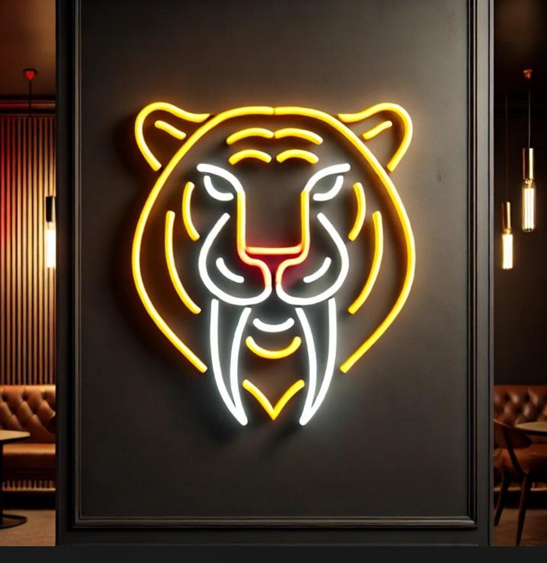 Sabertooth Tiger Neon Sign, Ice Age Smilodon Light - Etsy