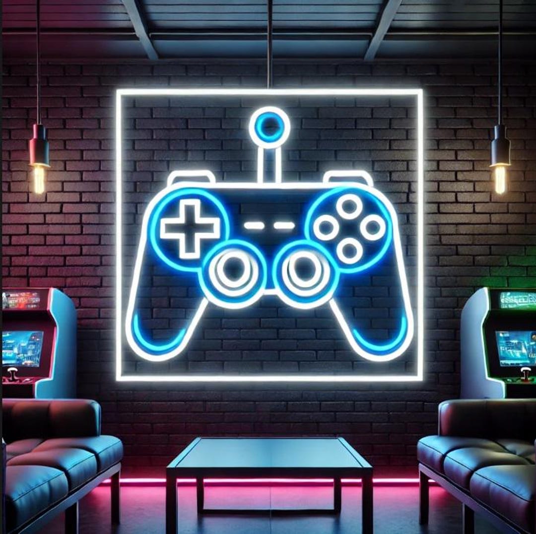 Joystick Neon Sign, Gaming Neon Sign, Neon Gamer Sign, Neon Controller ...