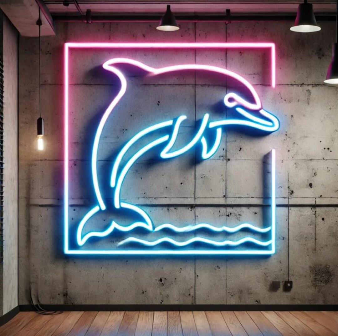 Dolphin Neon Sign, Dolphin LED Sign, Neon Dolphin Light, Dolphin LED ...