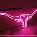 Longhorn Bull Neon Sign, Rodeo Bull Neon Sign, Head Bull Neon Sign ...