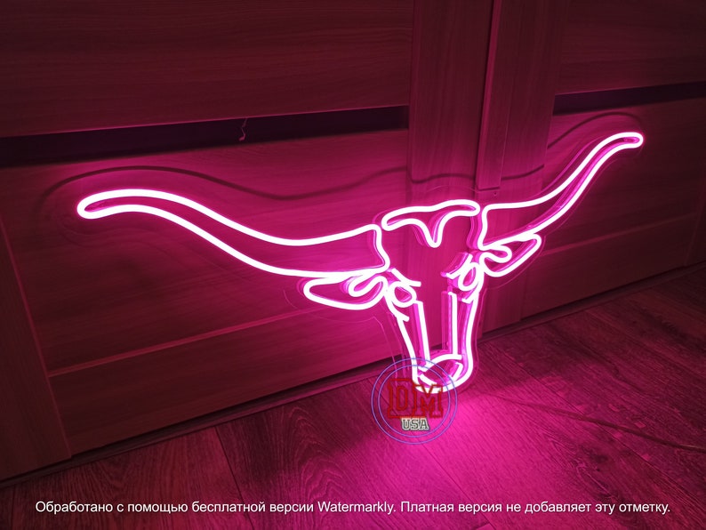 Longhorn Bull Neon Sign, Rodeo Bull Neon Sign, Head Bull Neon Sign ...