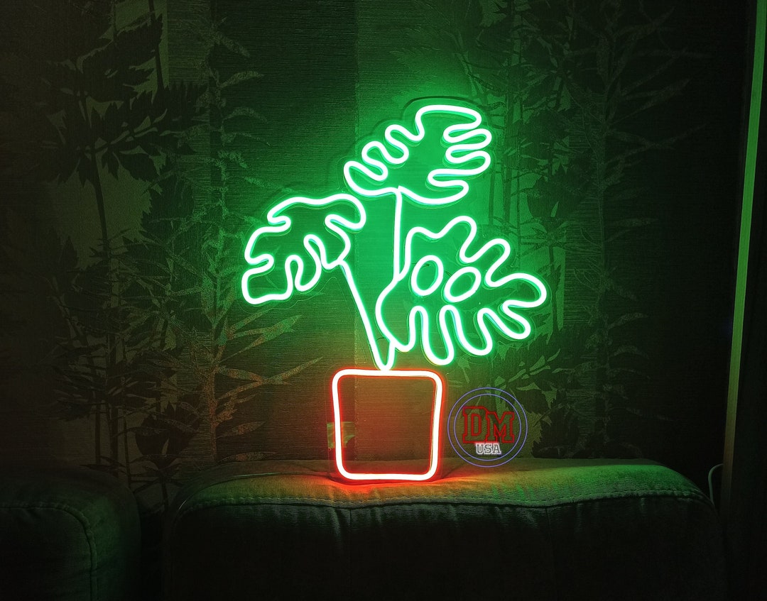 Monstera Leaf Neon Sign, Monstera Led Light, Flower Neon Sign, Home ...