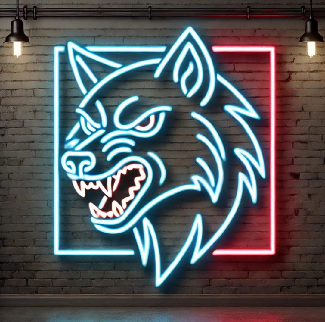 Wolf Head Neon Sign, Neon Wolf Light, Coyote LED Sign, Angry Wolf Neon ...