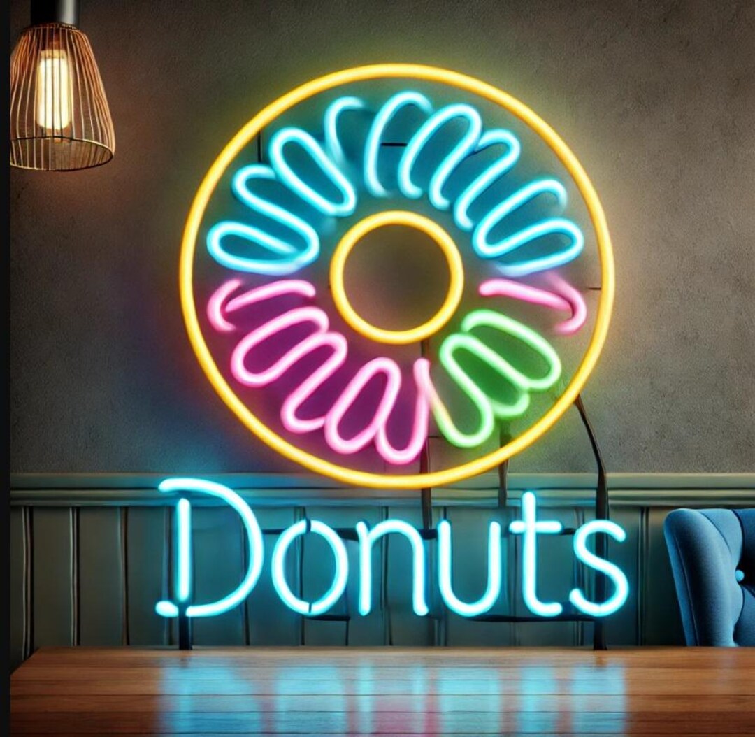 Donut Neon Sign, Neon Donut Sign, Light up Donut Sign, LED Donut Sign ...