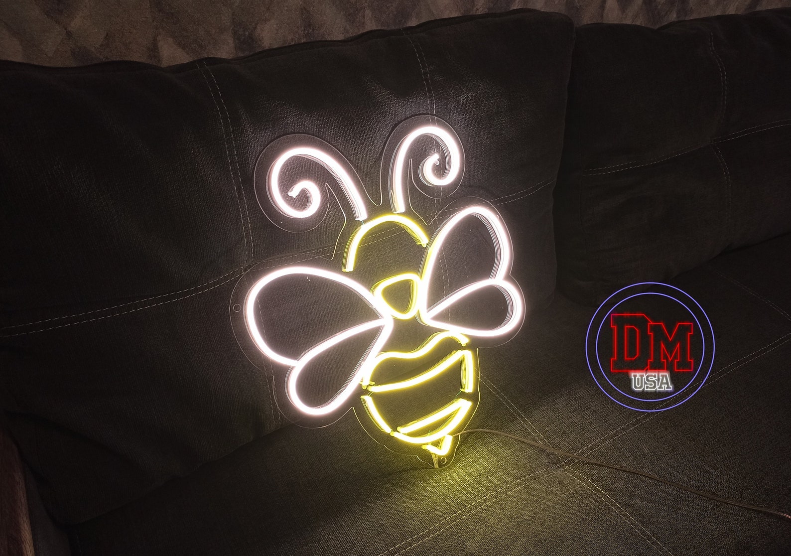 Bee Neon Sign, Honeybee Neon Sign, Bee Led Neon Light, Bee Lover Gift, Honey Neon Sign, Honeybee ...