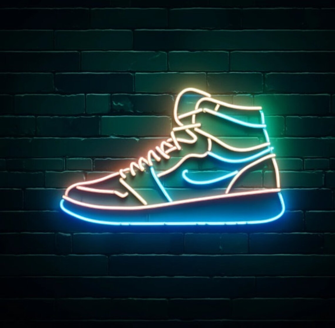 Neon Sneaker Sign, Neon Shoe Sign, Neon Sneaker-shaped Sign, Neon Shoe ...