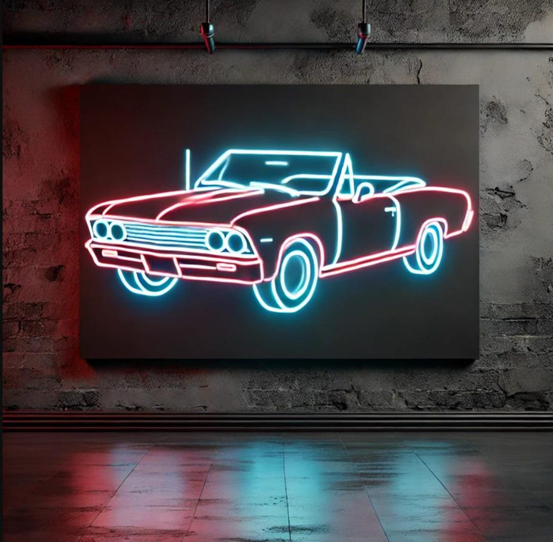 Retro Car Neon Sign, Vintage Car Neon Light, Classic Car Neon Sign, Old ...