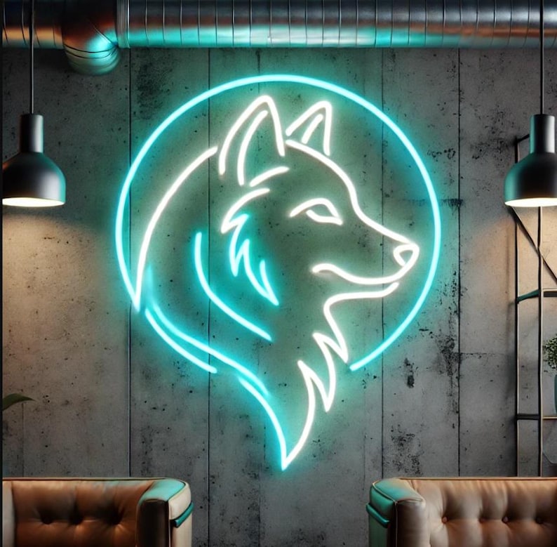 Wolf Wall Light, Wolf Neon Wall Art, Neon Wolf Lamp, Neon Wolf Light ...