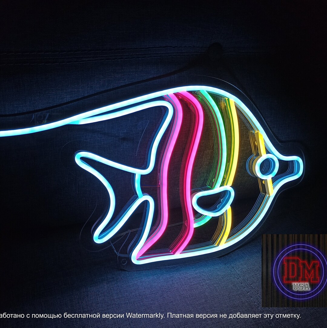 Neon Sign Tropical Butterfly Fish, Tropical Butterfly Fish Led Light ...