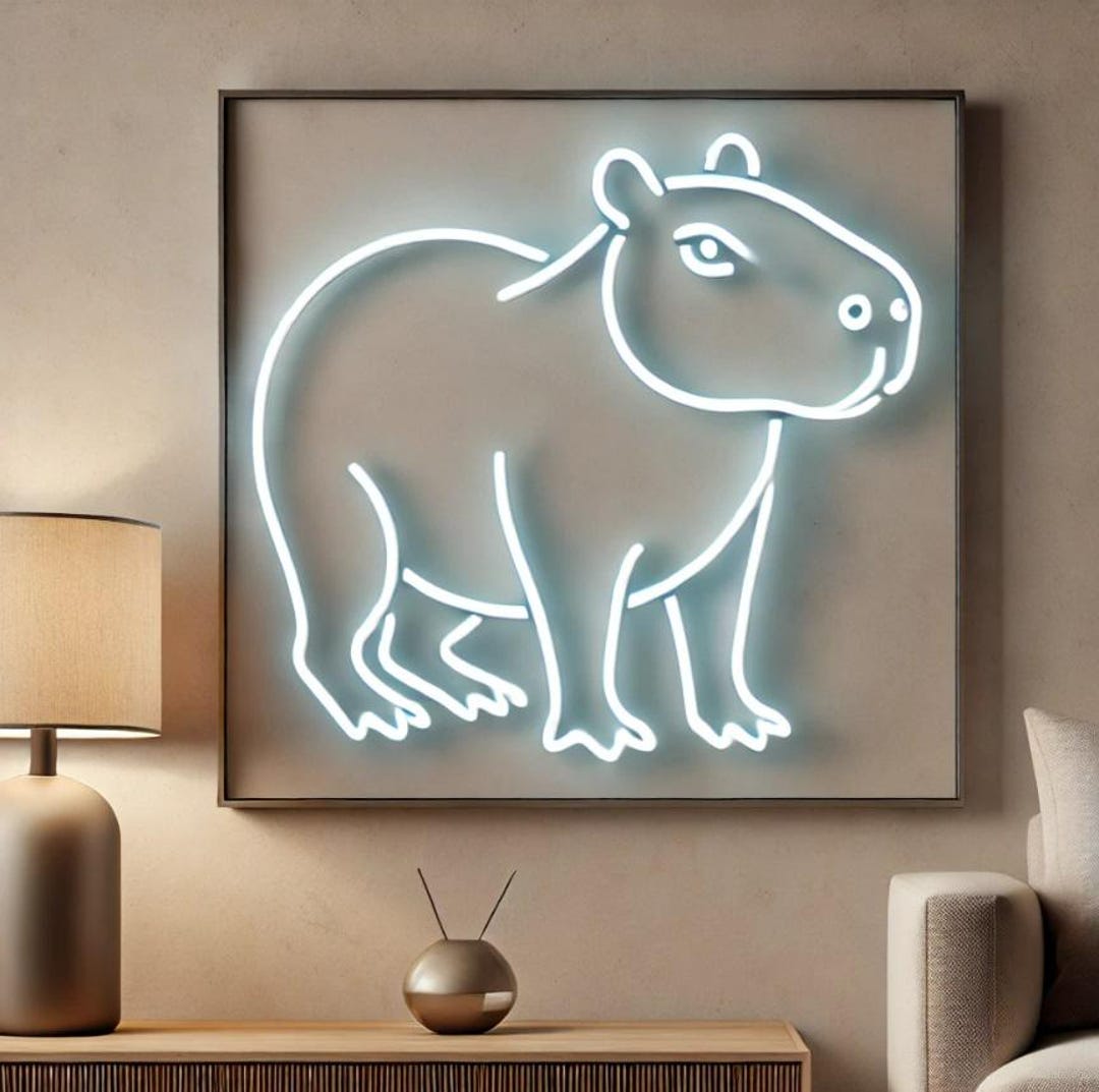 Capybara Neon Sign, Capybara LED Sign, Capybara Neon Light, Neon ...