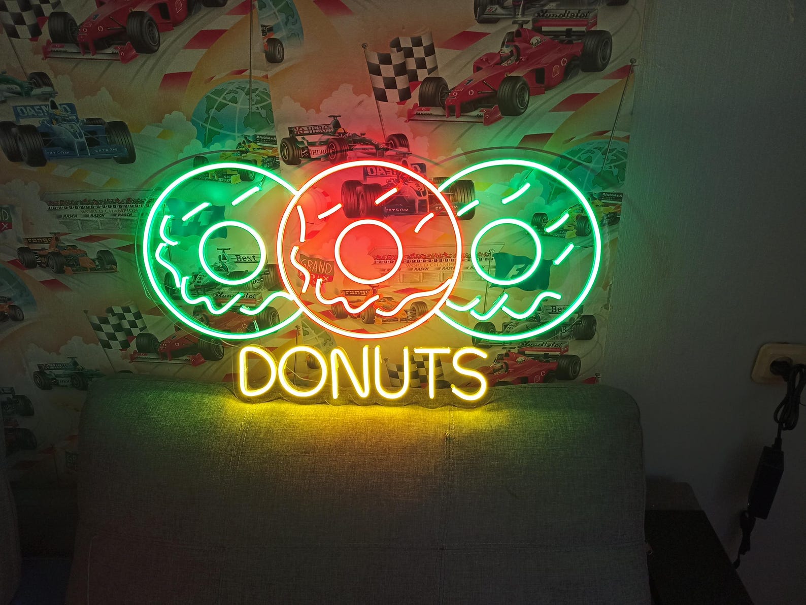 Donut Neon Sign, Neon Donut Sign, Light up Donut Sign, LED Donut Sign ...