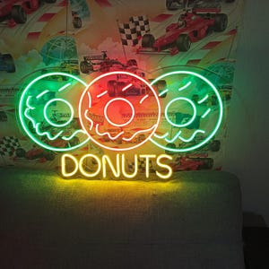 Donut Neon Sign, Neon Donut Sign, Light up Donut Sign, LED Donut Sign ...