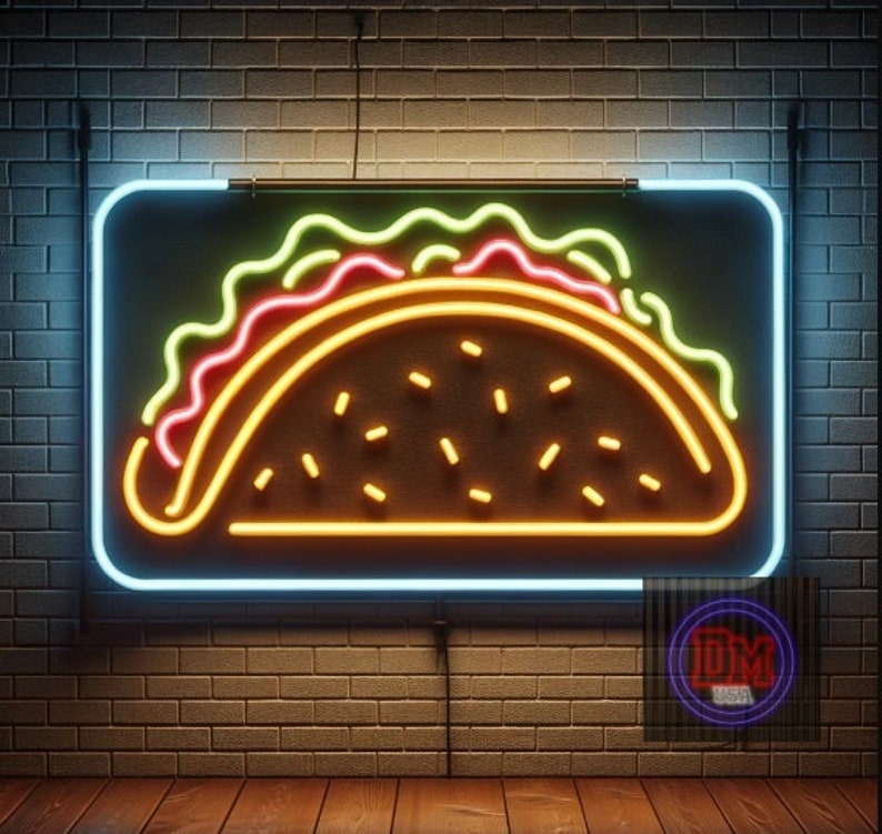 Taco Neon Sign, Street Food Neon Sign, Fast Food Neon Sign, Mexican ...