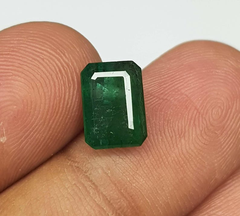 2.30 Ct Natural Emerald Zambia Octagon Cut Untreated Deep Green Loose ...