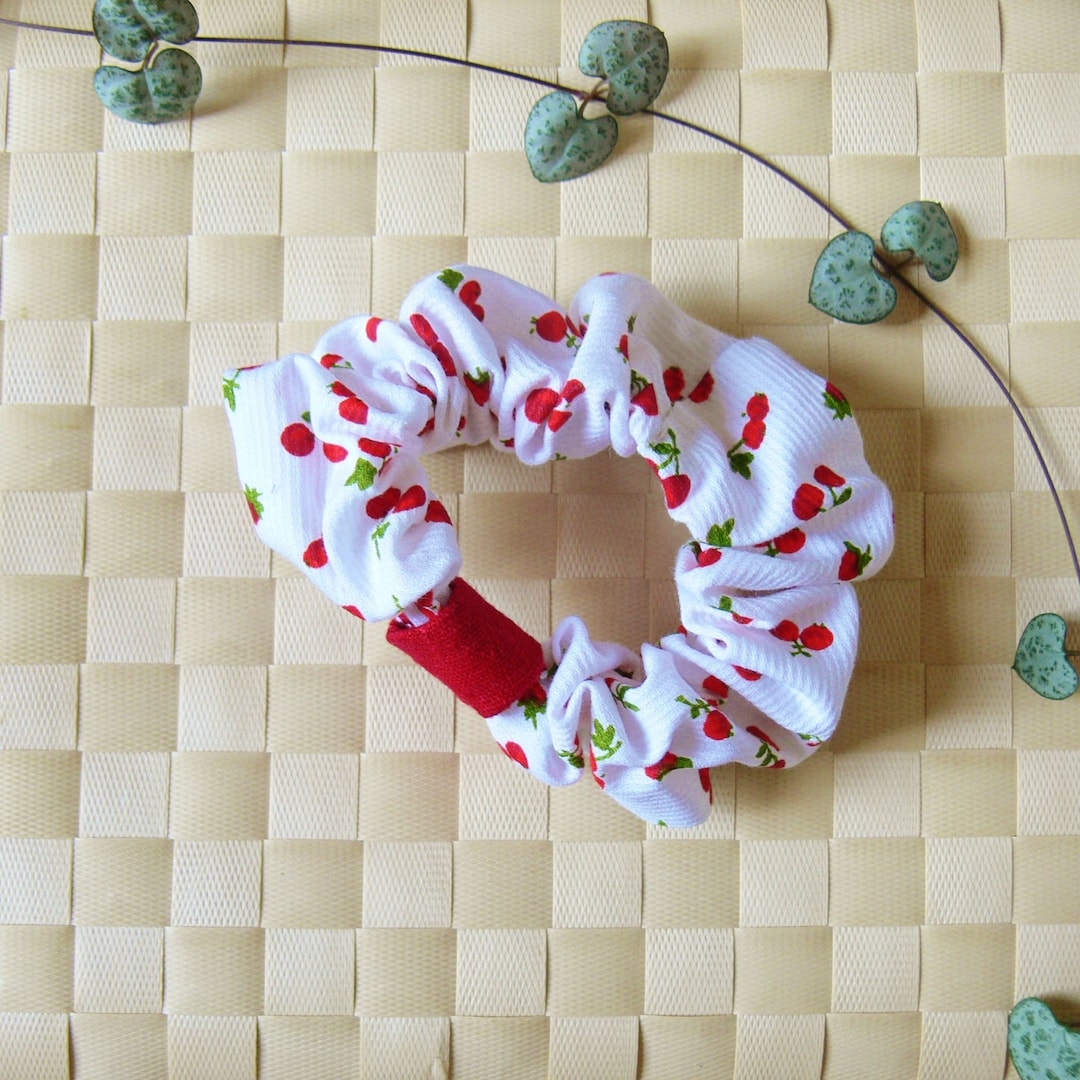 Chouchou Upcycled Scrunchie Cherry Patterns - Etsy UK