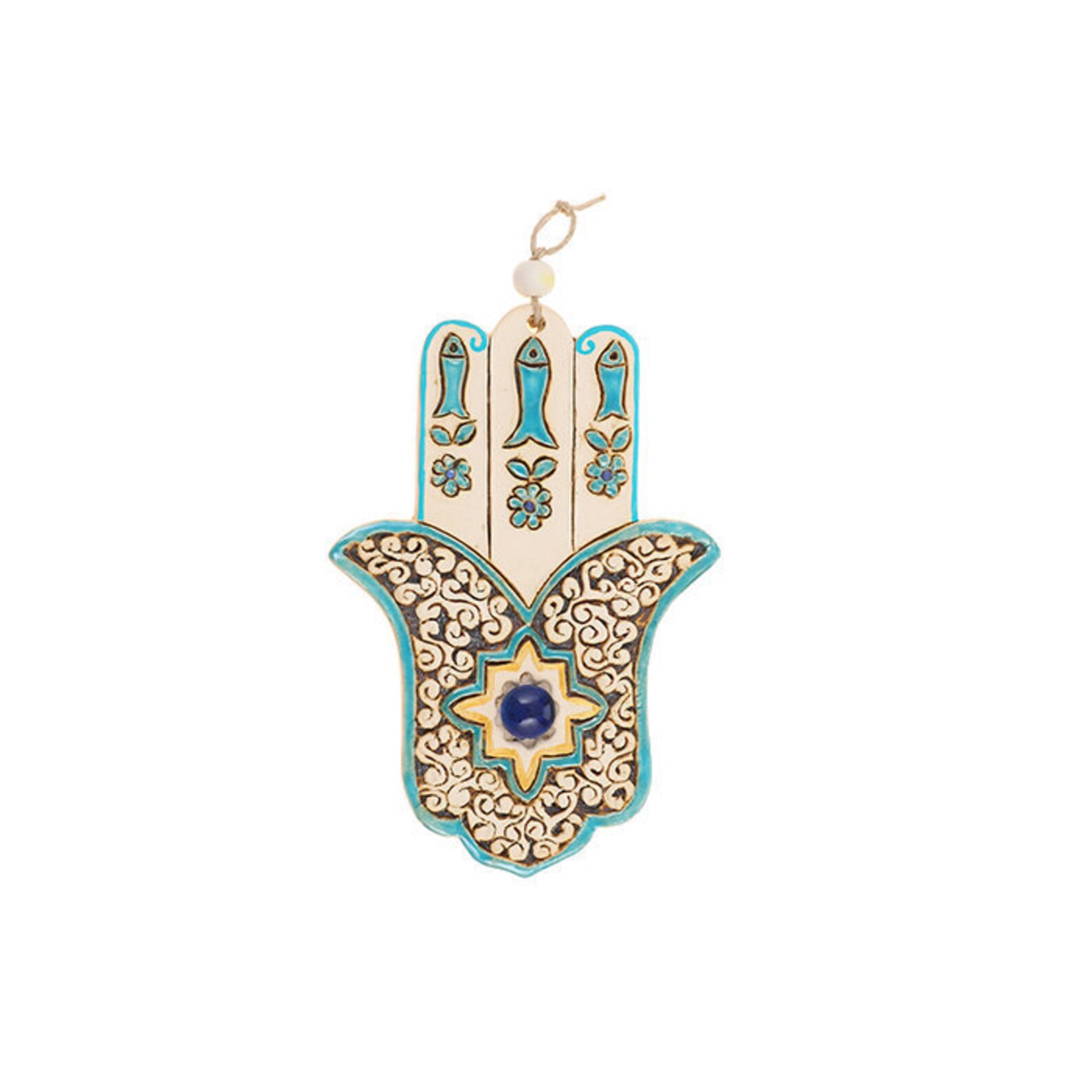 Hamsa Arabesque 3 Fish .hamsa Wall Art, Hamsa Wall Hanging, Hand of ...