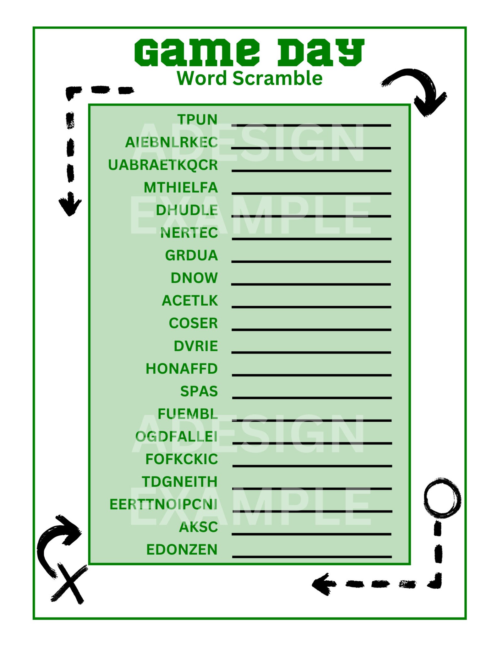 Super Bowl Game Day Bundle - Football Party Games - Football Squares ...