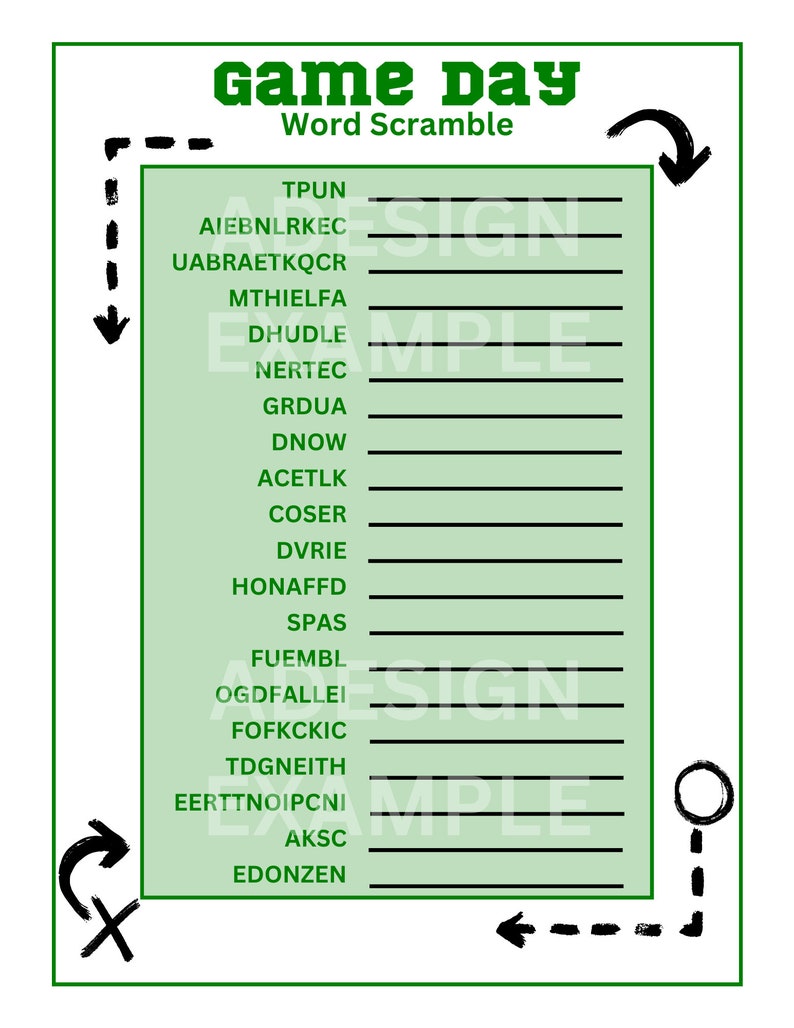 Super Bowl Game Day Bundle - Football Party Games - Football Squares ...