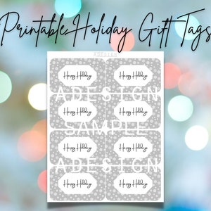Holiday Christmas Gift Tag - Printable Tag - Happy Holidays Gift Tag ...