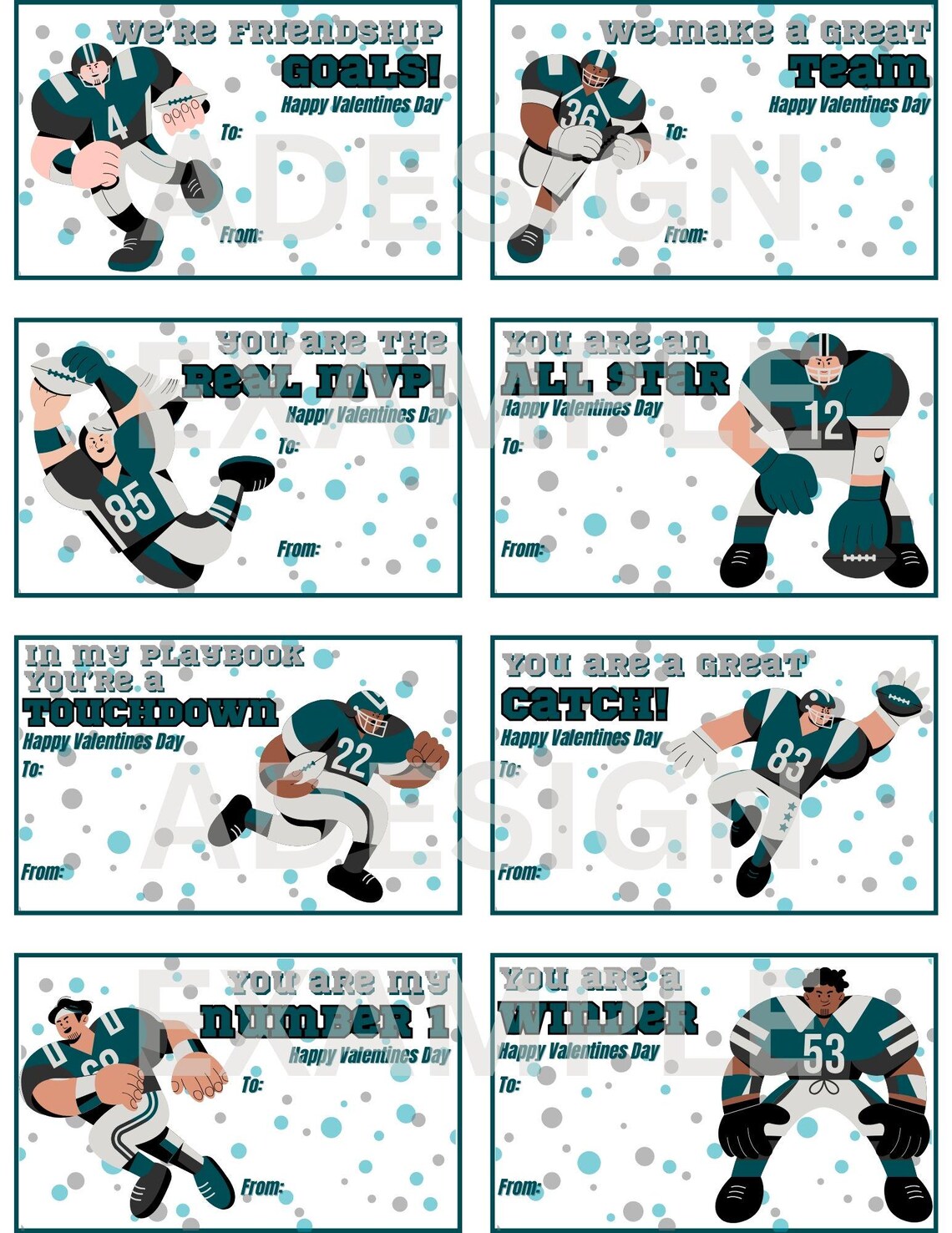 Printable Football Valentines Day Cards - Kids Sports Valentine Cards ...