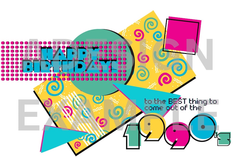 90s Retro Birthday Card - 90s Kid - Nineties Birthday Card - Retro ...