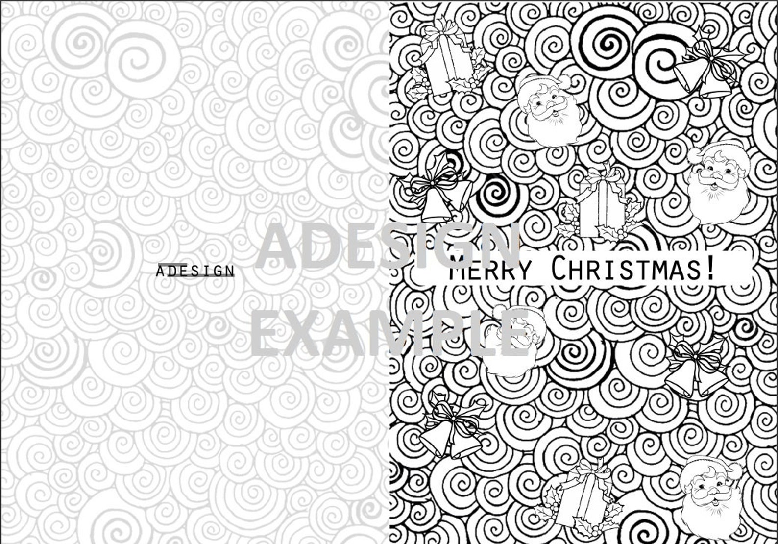 Christmas Greeting Card Coloring Page Coloring Card Printable Digital ...