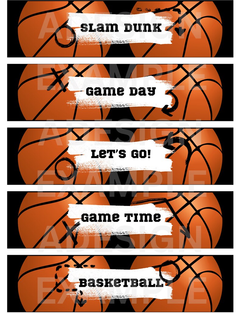 Basketball Game Day Bottle Labels, Printable March Madness Water Bottle ...