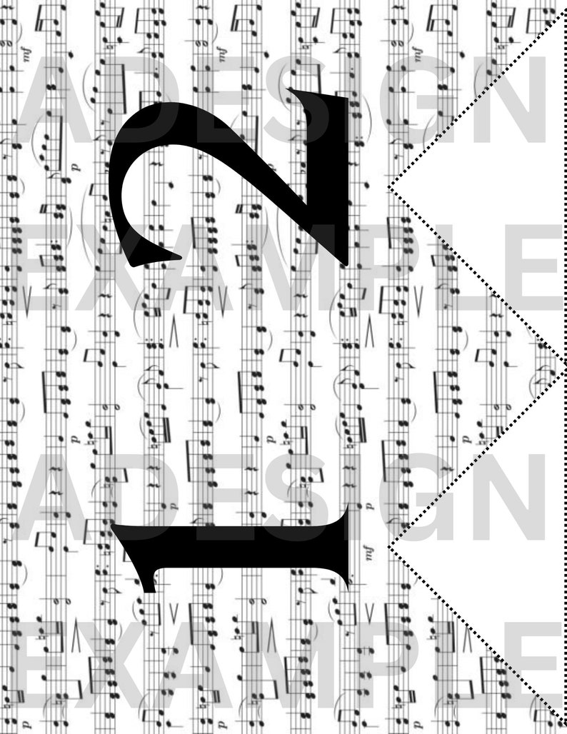 Printable Sheet Music Banner: A-Z Pennant Flags (digital Download) - Etsy