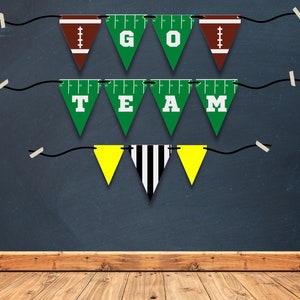 Printable Football Banner - Pennant Flags - Football Party Decor ...