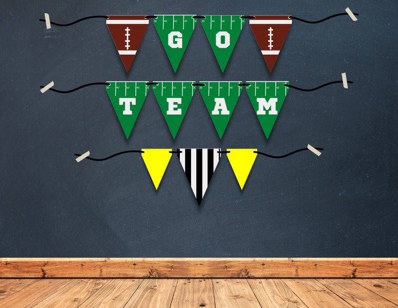 Printable Football Banner - Pennant Flags - Football Party Decor ...