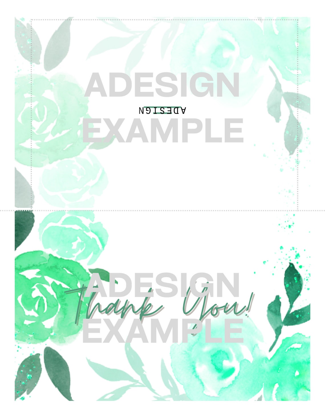 Printable Thank You Cards Foral Card Set of 4 Instant - Etsy