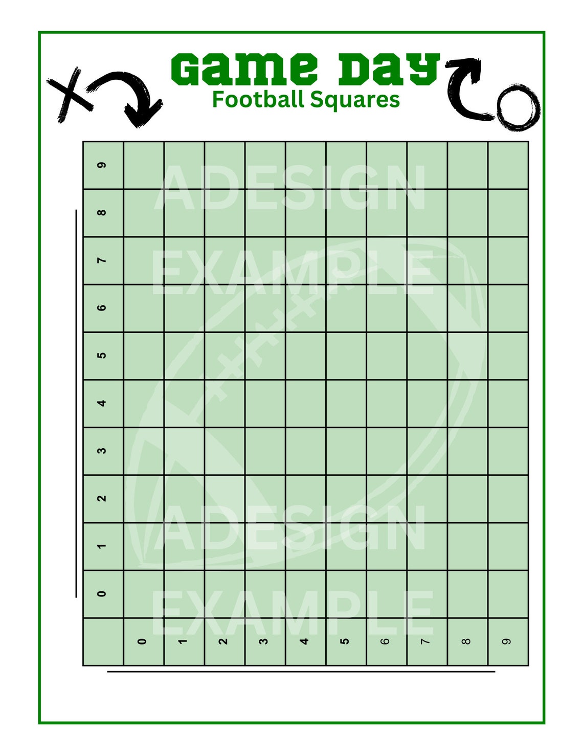 Super Bowl Game Day Bundle - Football Party Games - Football Squares ...