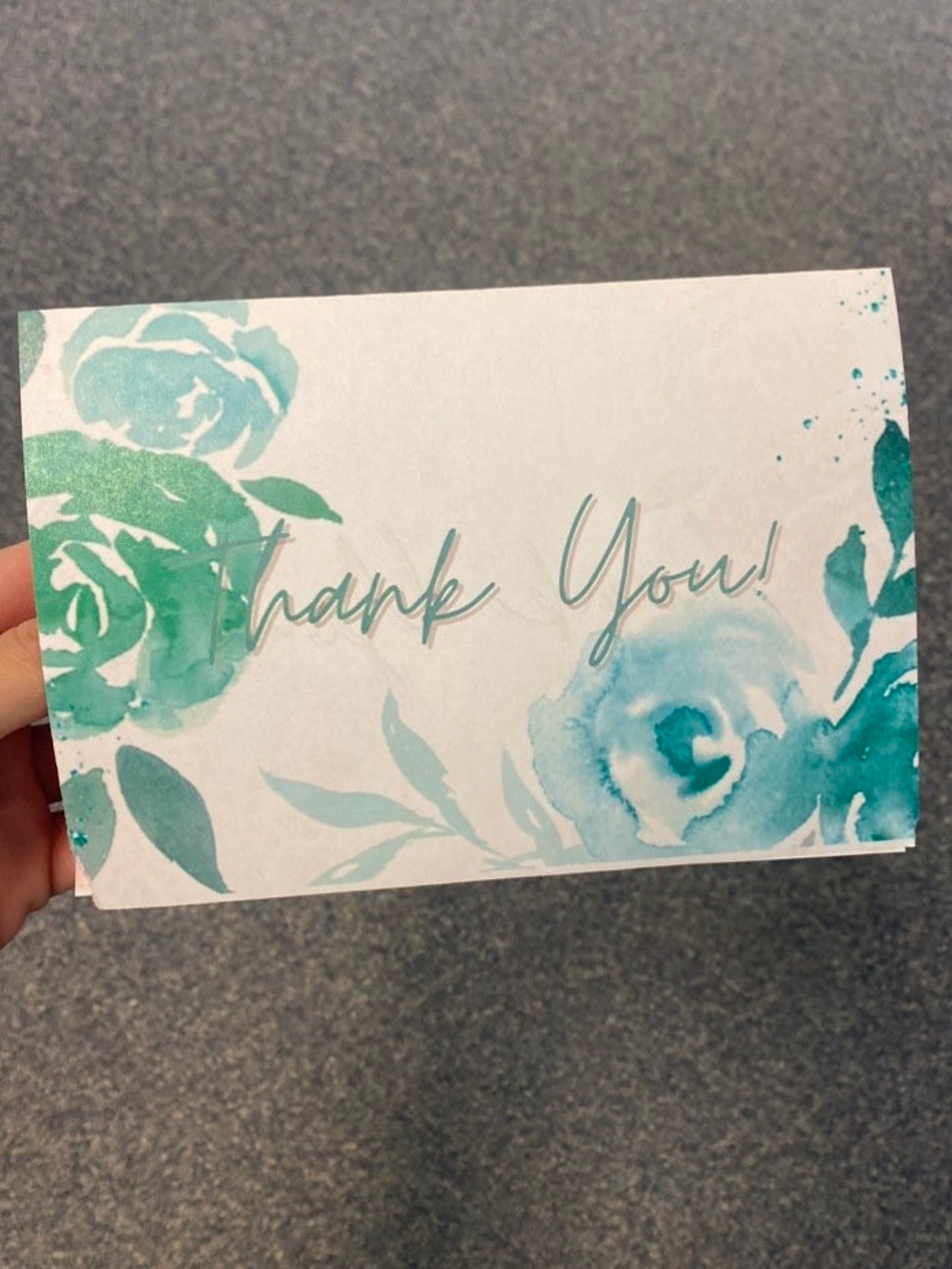 Printable Thank You Cards Foral Card Set of 4 Instant - Etsy