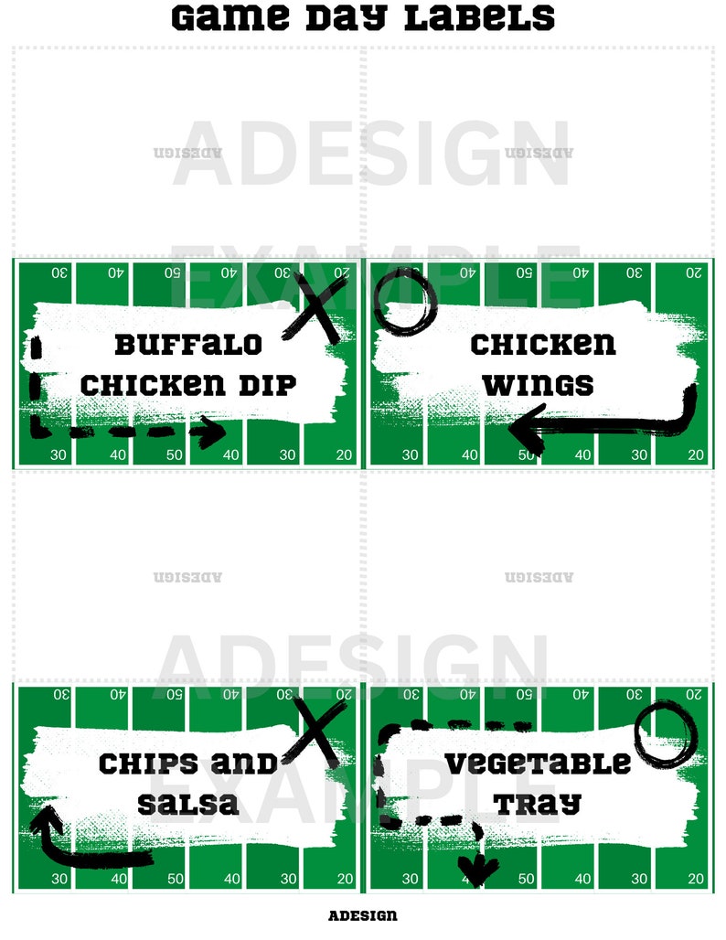 Football Game Day Food Labels Template - the Big Game Printable (canva ...