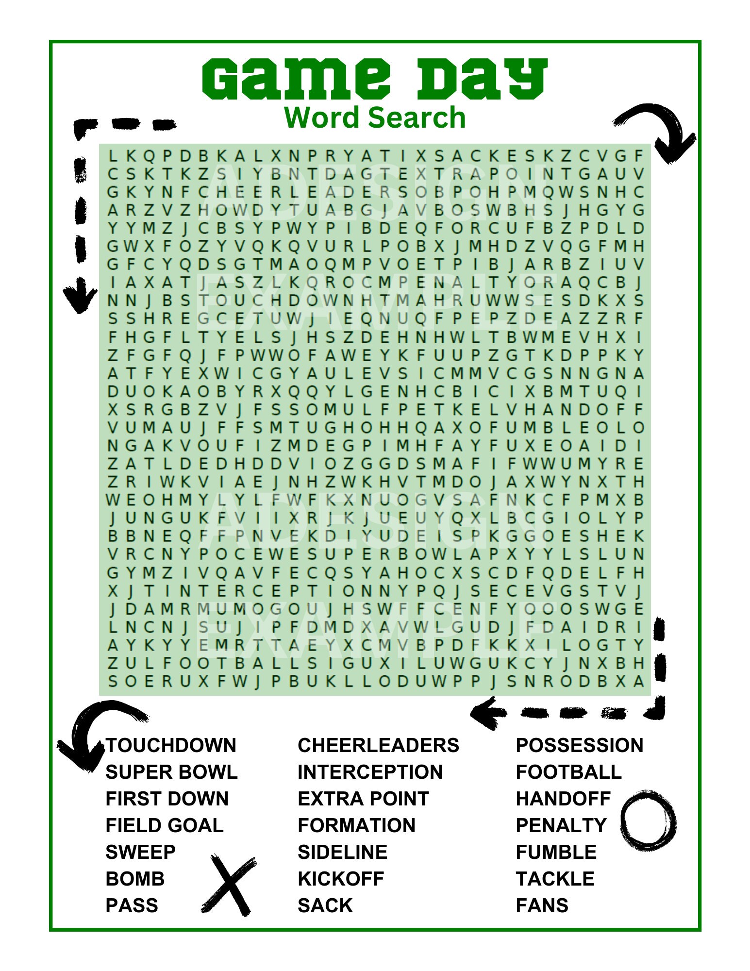 Super Bowl Game Day Bundle - Football Party Games - Football Squares ...