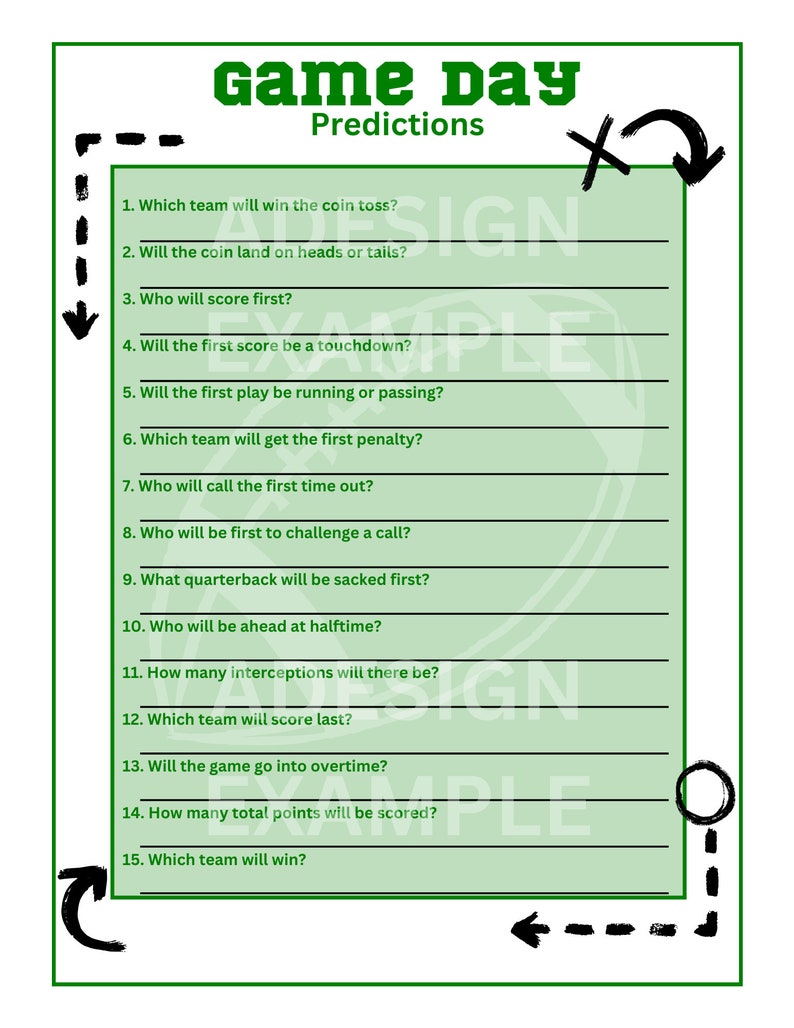 Super Bowl Game Day Bundle - Football Party Games - Football Squares ...