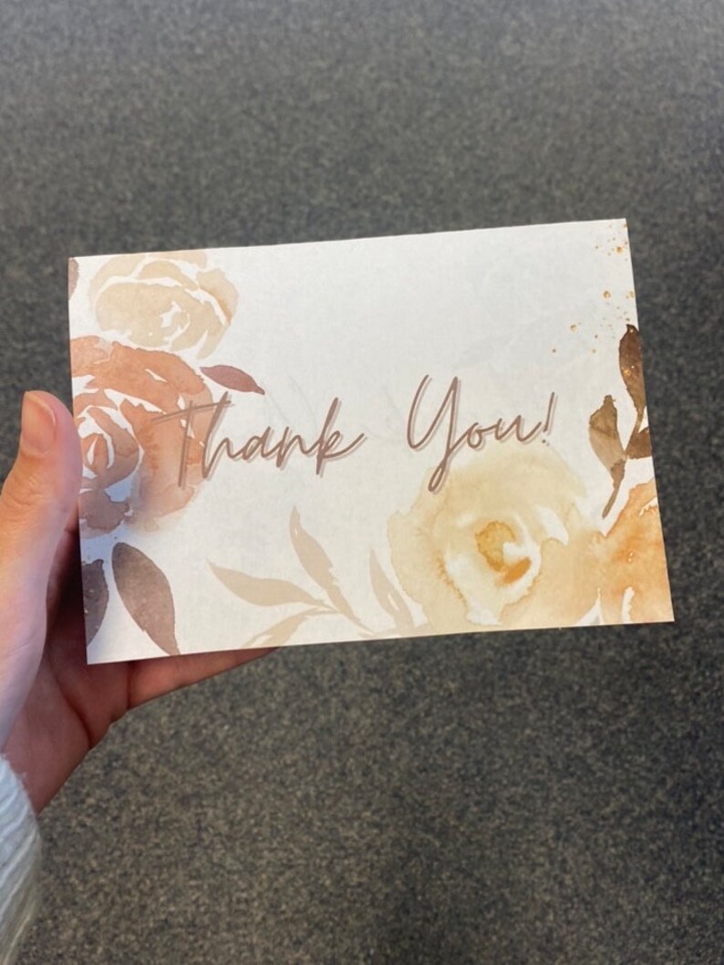 Printable Thank You Cards Foral Card Set of 4 Instant - Etsy