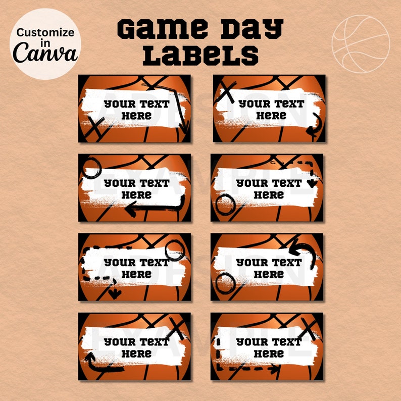 Basketball Game Day Food Labels: Customizable Buffet Cards - Etsy