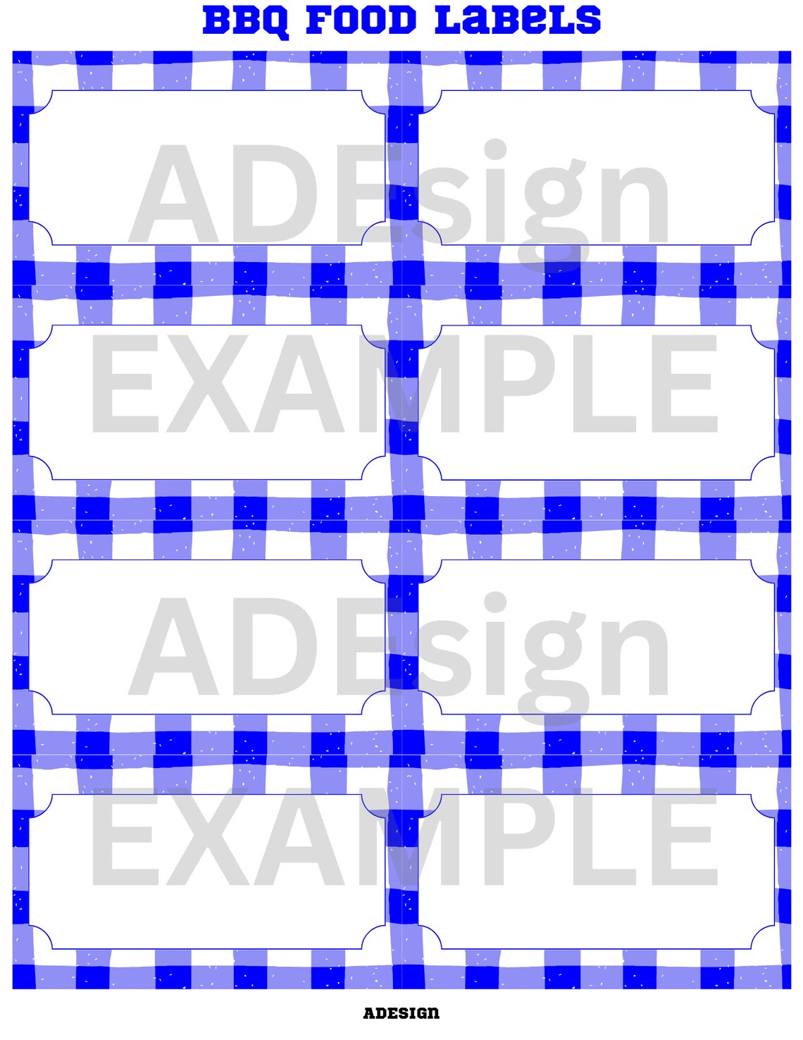 BBQ Food Labels: Cookout Buffet Cards (PDF) - Etsy