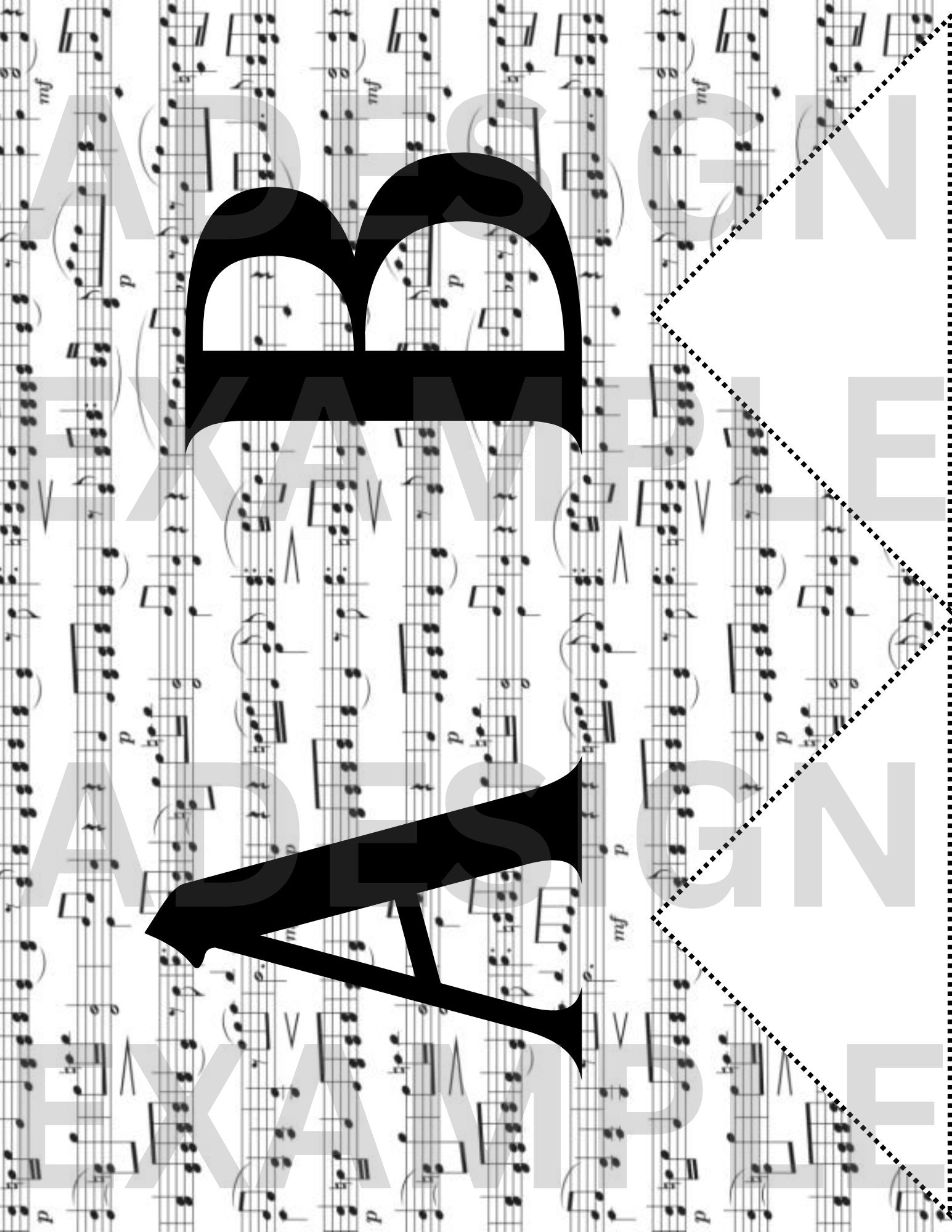 Printable Musical Notes Banner Flags - Christmas Pennant Banner - Black ...