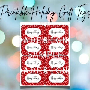Holiday Christmas Gift Tag Printable Tag Happy Holidays Gift Tag Favor ...