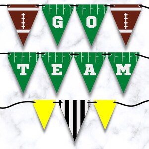 Printable Football Banner - Pennant Flags - Football Party Decor ...
