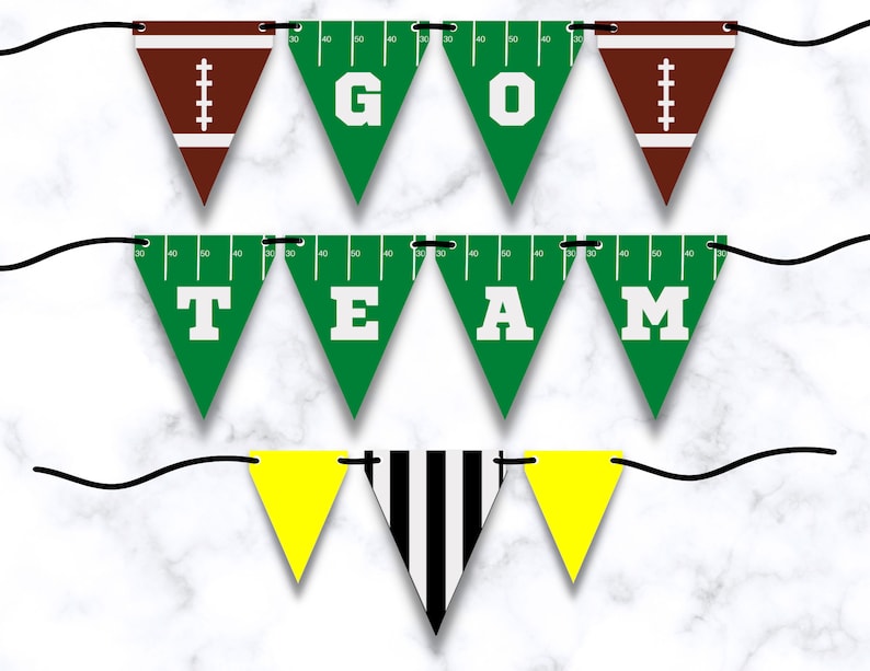 Printable Football Banner - Pennant Flags - Football Party Decor ...
