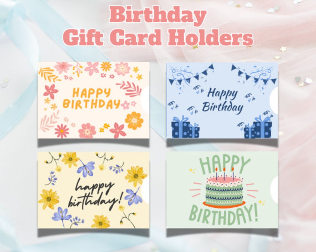 Printable Birthday Gift Card Holder - Bday Gift Card - Happy Birthday ...