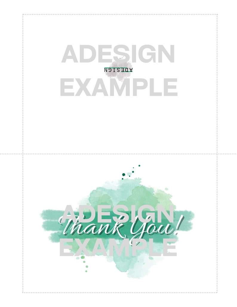 Printable Thank You Cards Water Color Card Set of 6 - Etsy